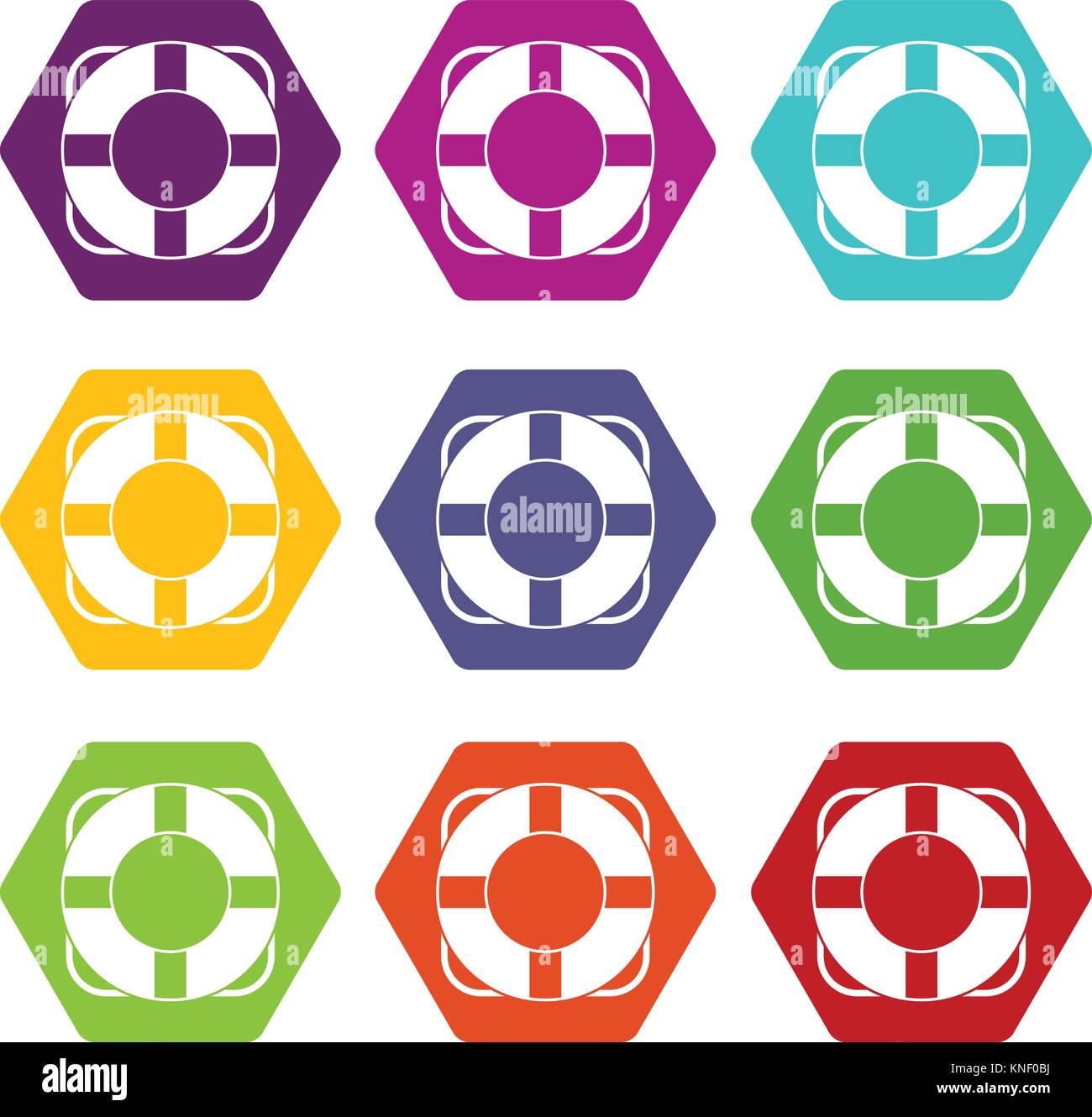 Lifeline icon set color hexahedron Stock Vector Image & Art - Alamy