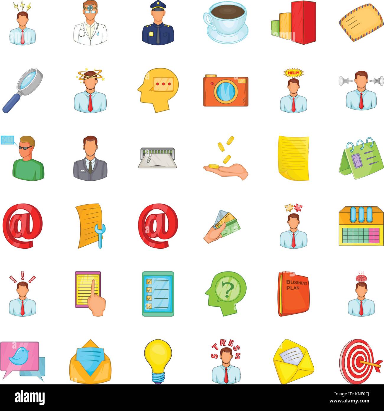 Business plan icons set, cartoon style Stock Vector Image & Art - Alamy