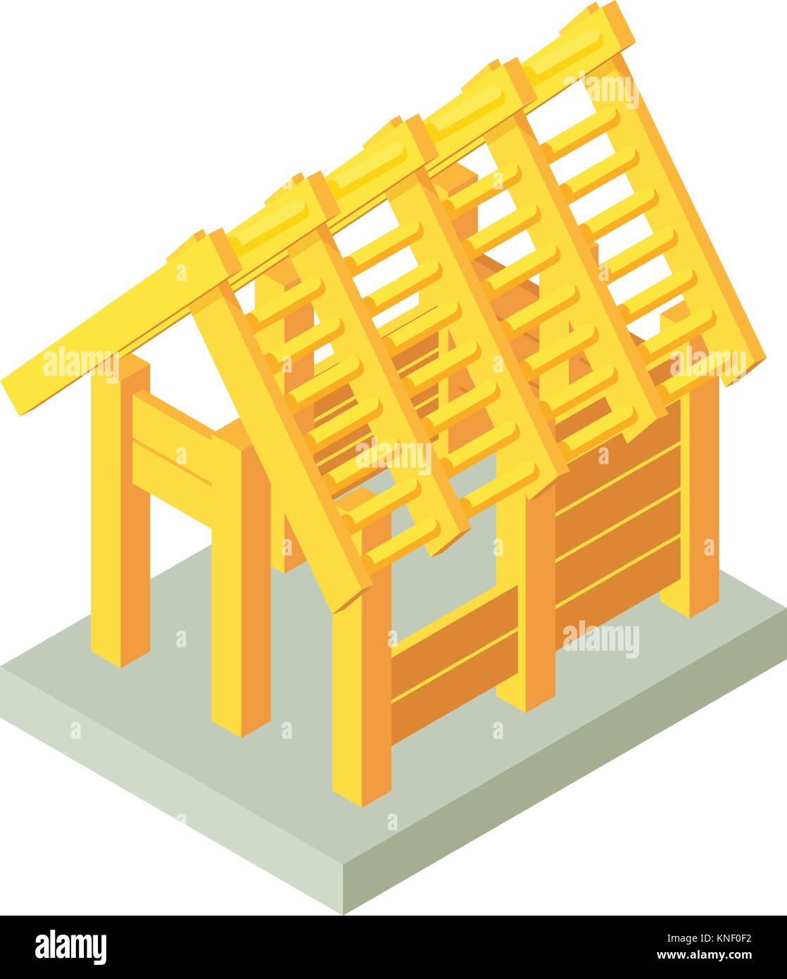 Building construction wood icon, isometric 3d style Stock Vector Image ...