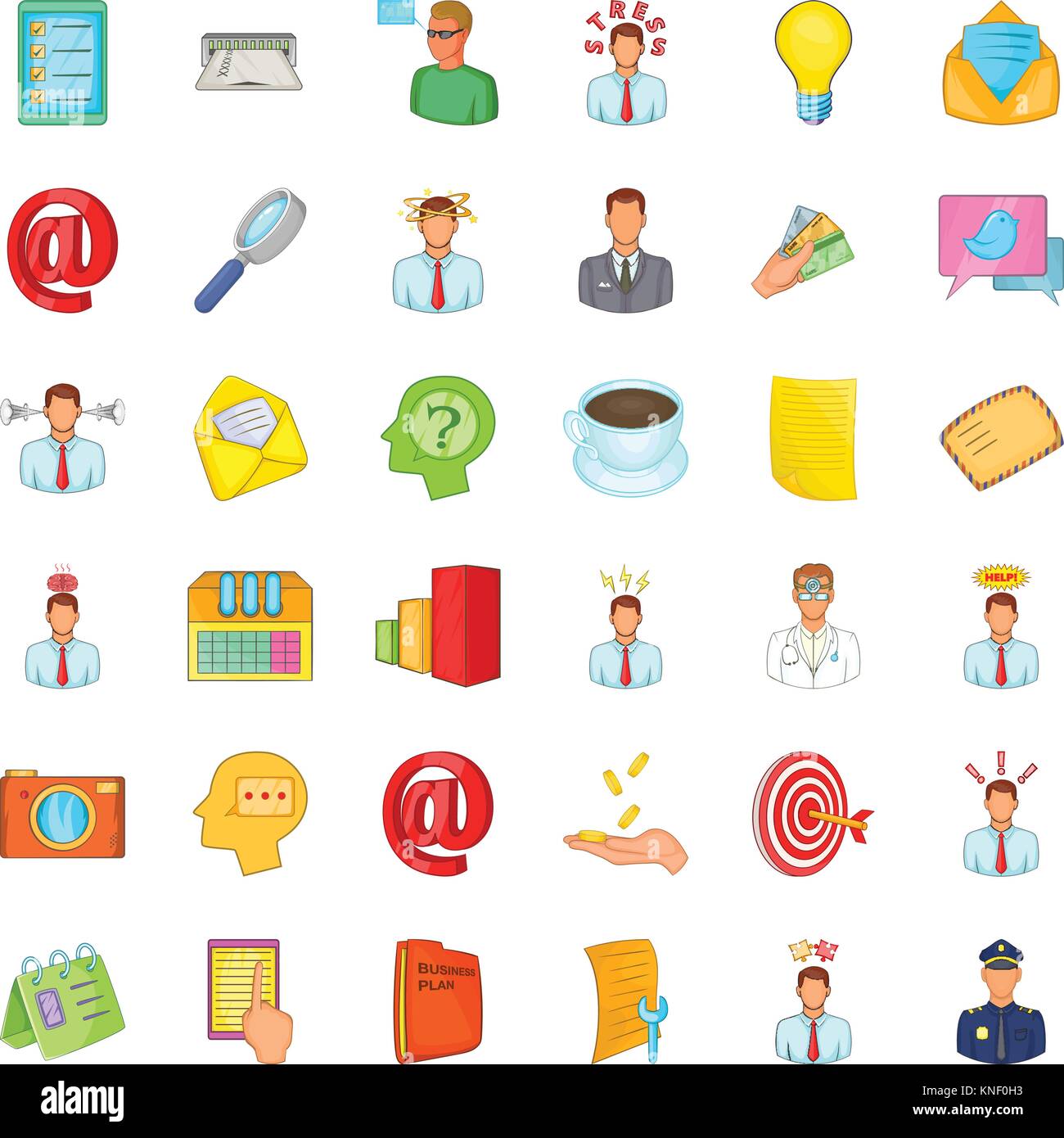 Business information icons set, cartoon style Stock Vector Image & Art ...