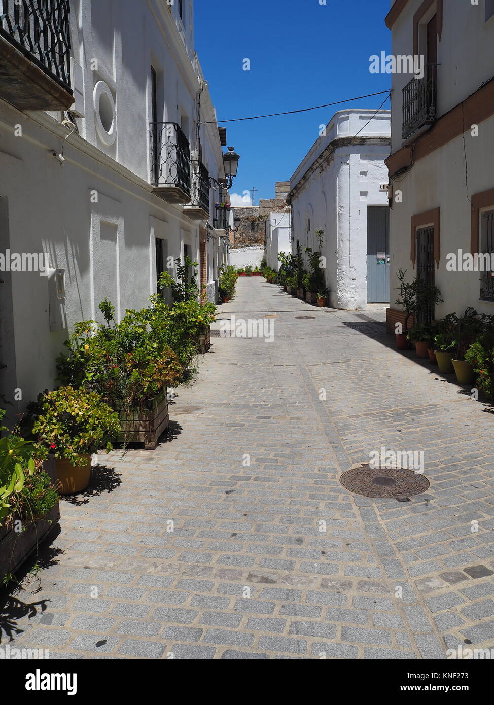 Typical Spanish street of buildings Stock Photo - Alamy