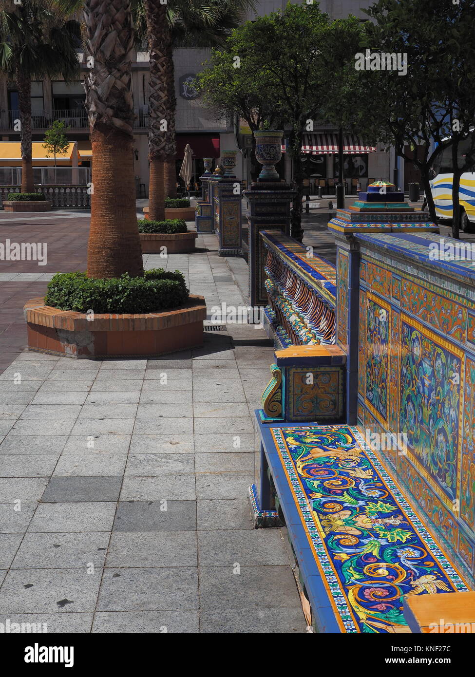 Colorful tiled seating Stock Photo - Alamy
