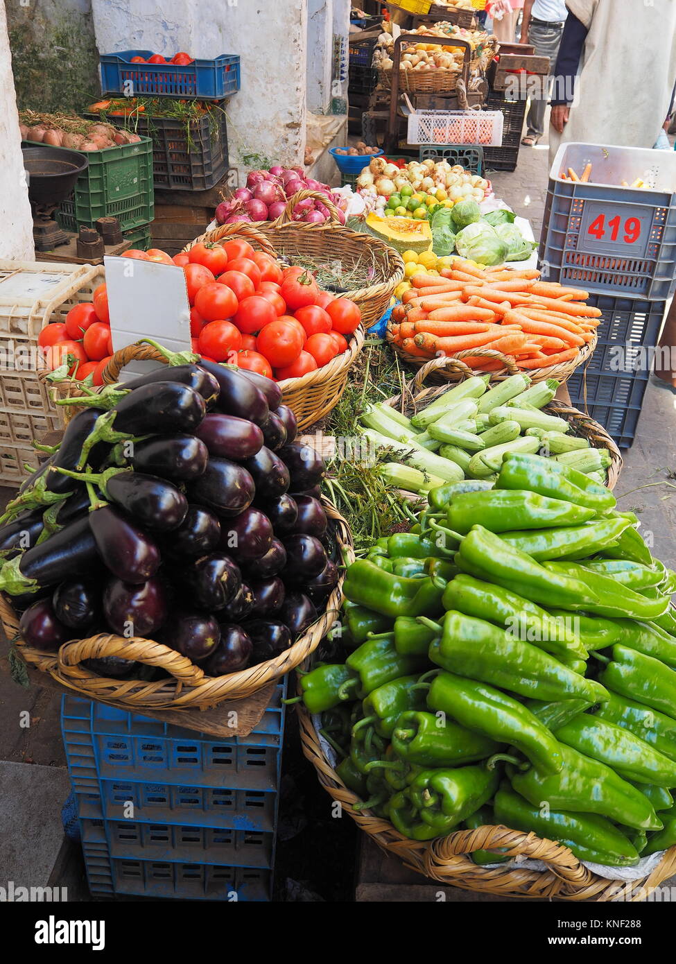 Colorful market stall of vegetables and produce Stock Photo - Alamy