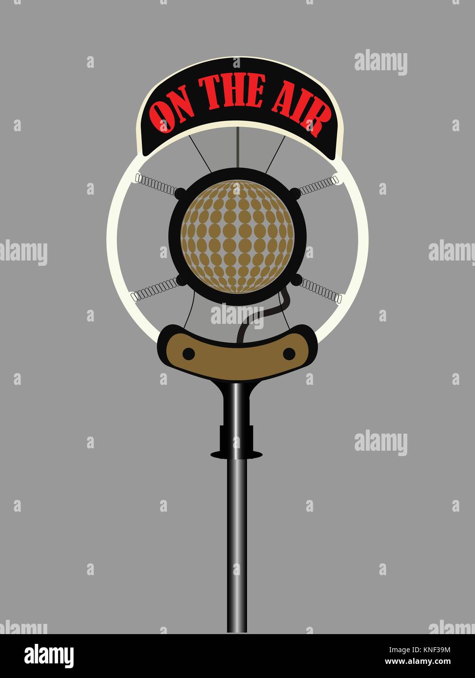 Vintage old radio microphone vector icon.Vector illustration Stock ...