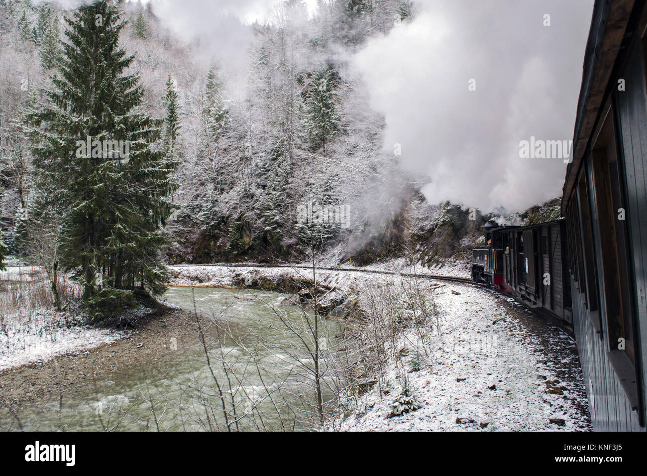 Steam engine mountain travel Stock Photo - Alamy