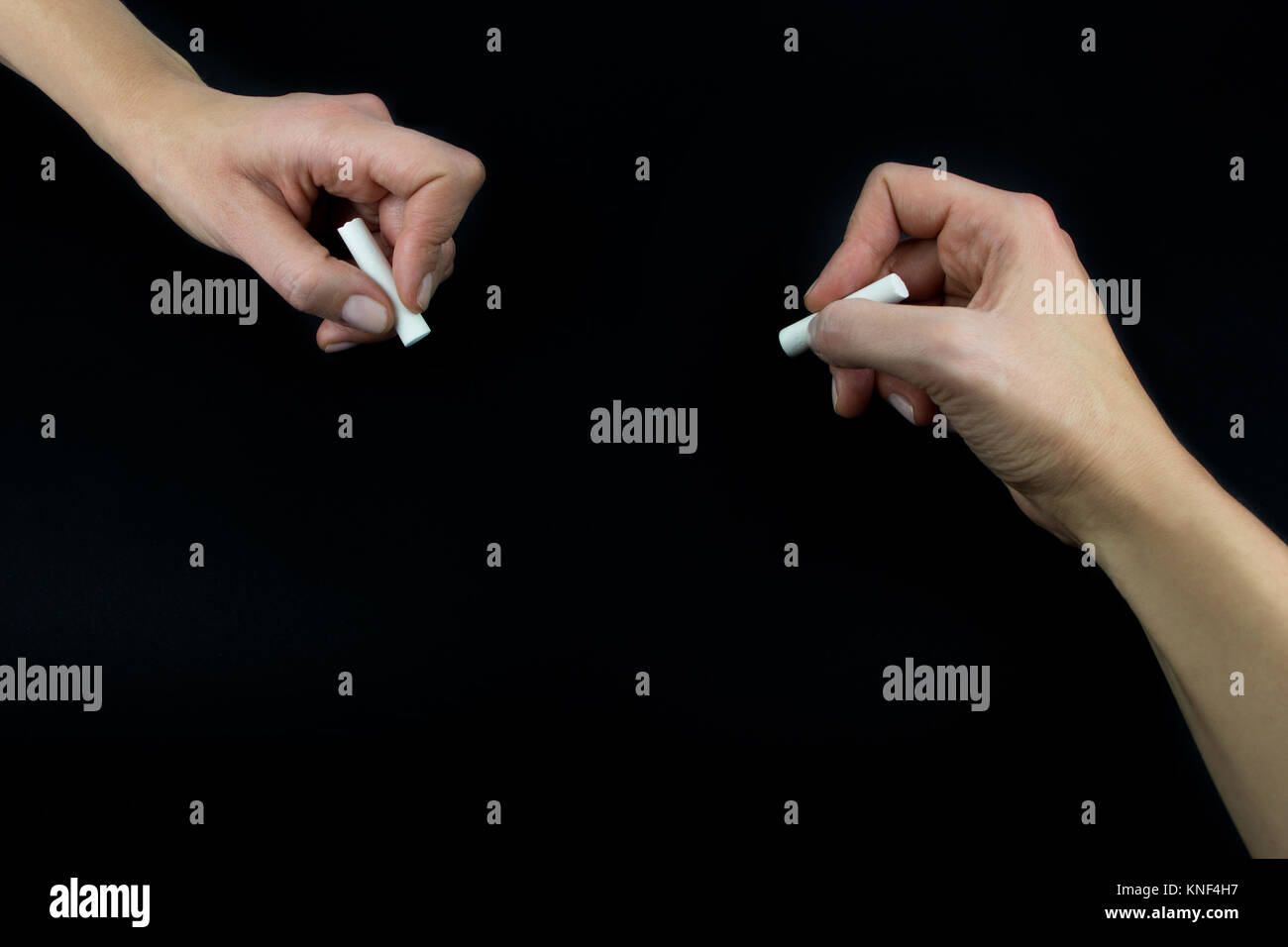 Hand holding white chalk, set isolated on white background Stock Photo ...