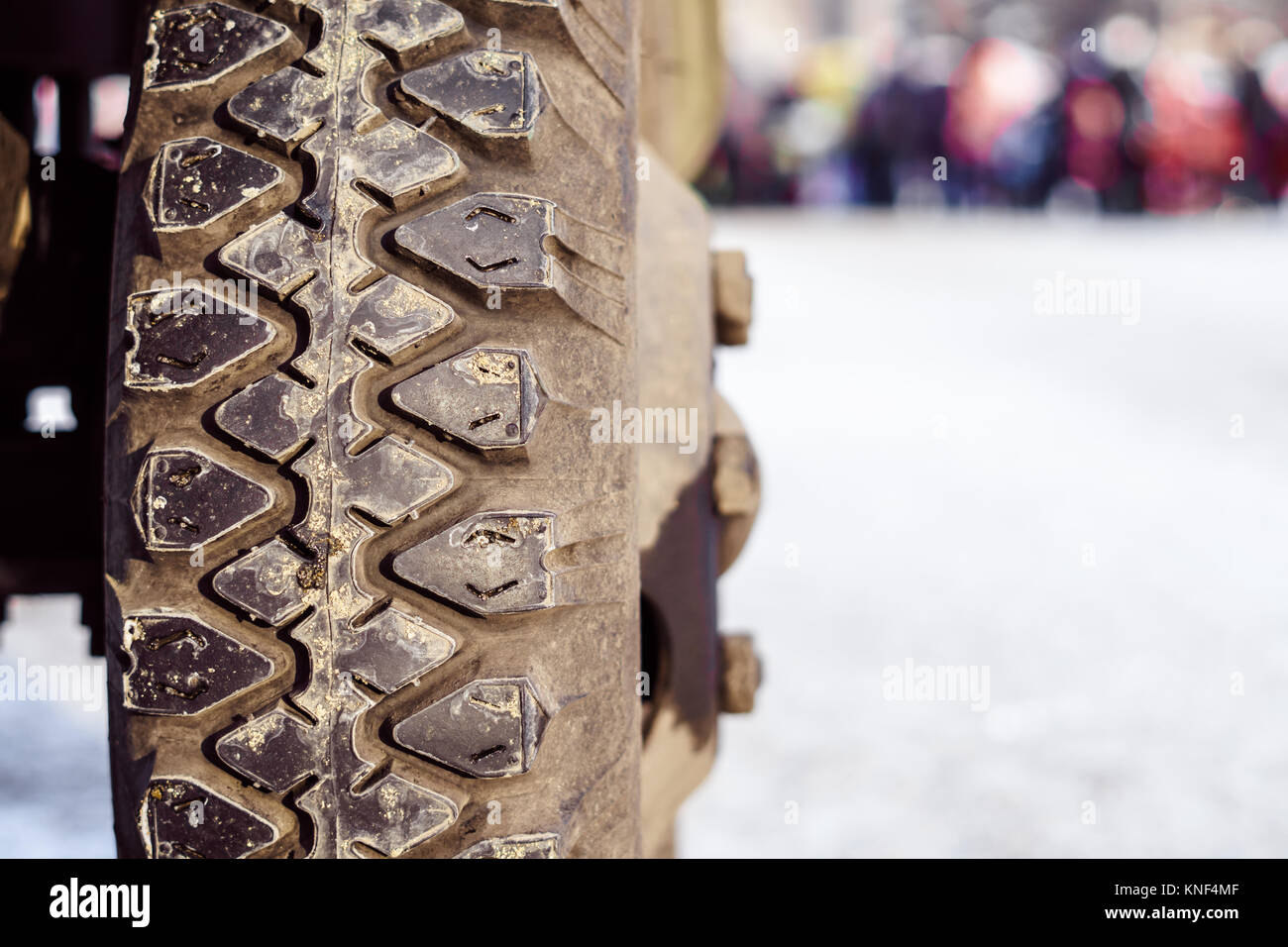 old Winter tyres in extreme cold temperature Stock Photo - Alamy