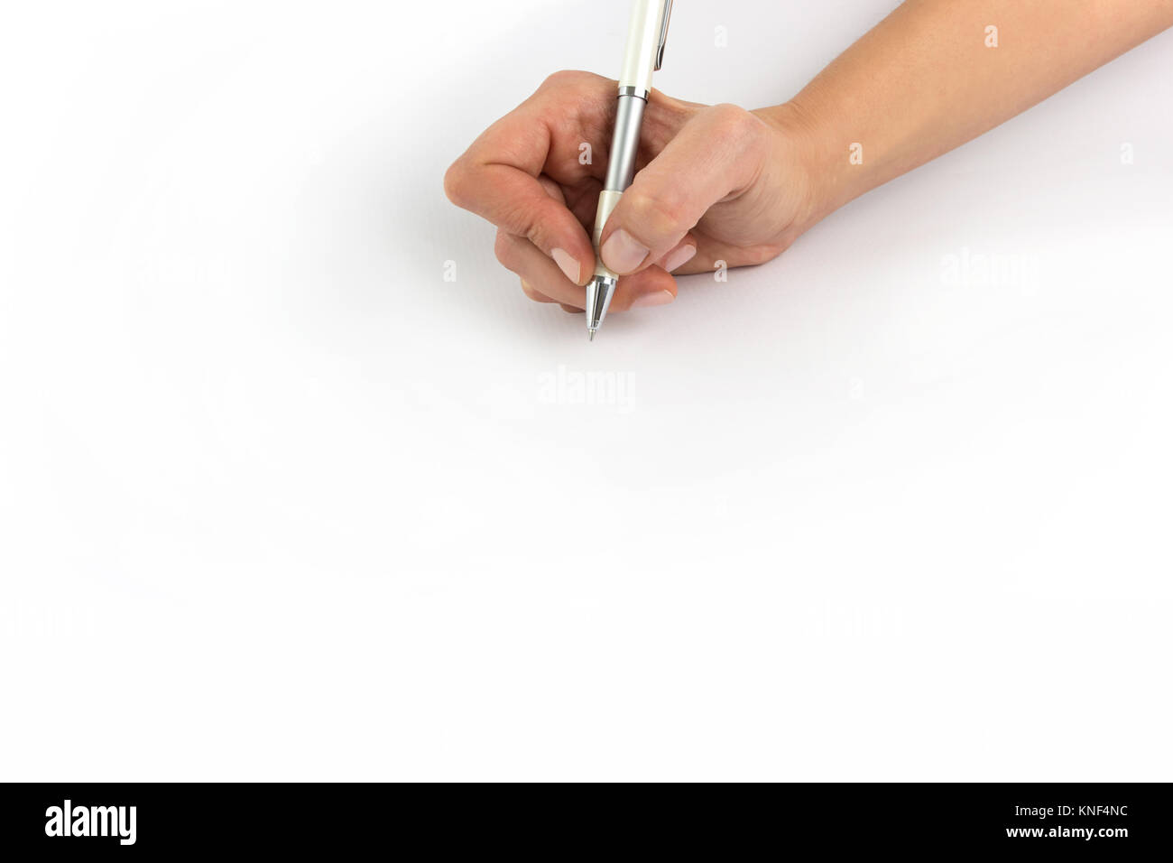 Hand holding pencil isolated on white background Stock Photo - Alamy