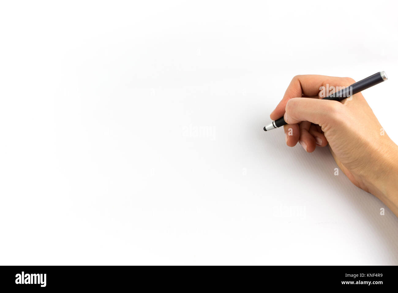 Hand holding digital stylus isolated on white background Stock Photo ...