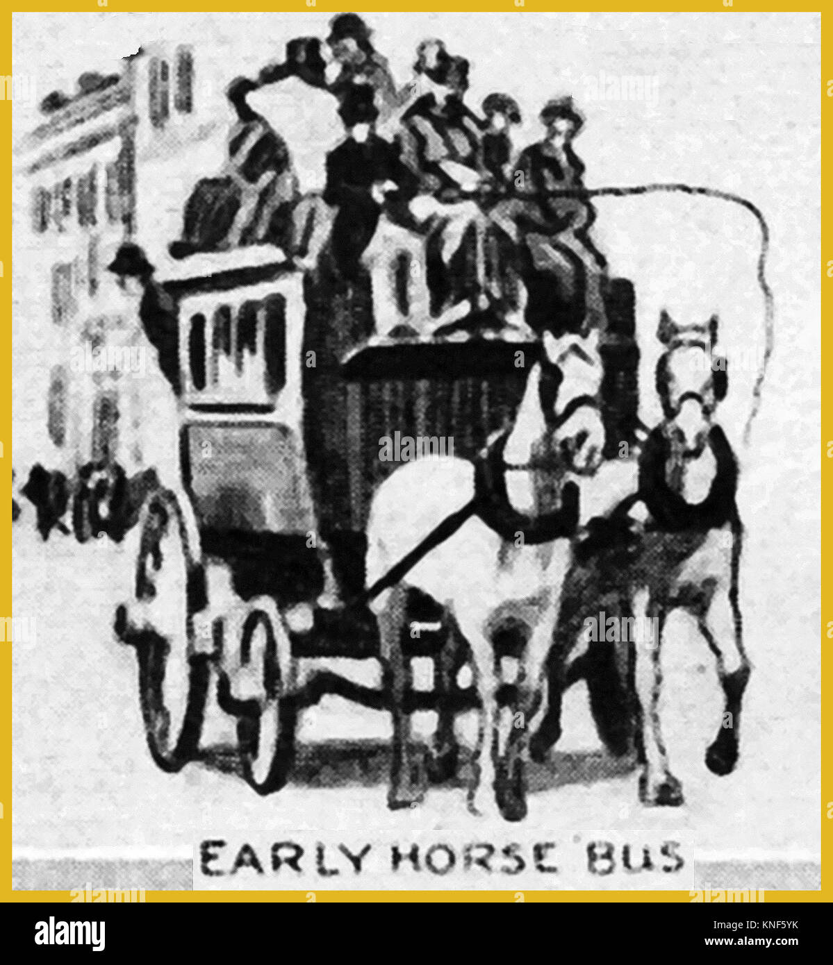 Horse-drawn transportation - A 1940's illustration showing a Victorian ...
