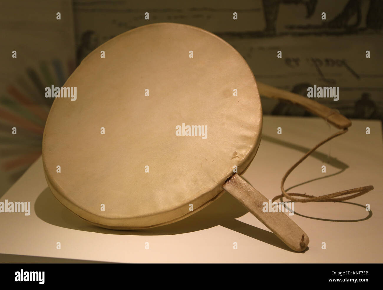 Inuit. Qilaat. Drum. Material: Polar bear intestine and caribou bones ...