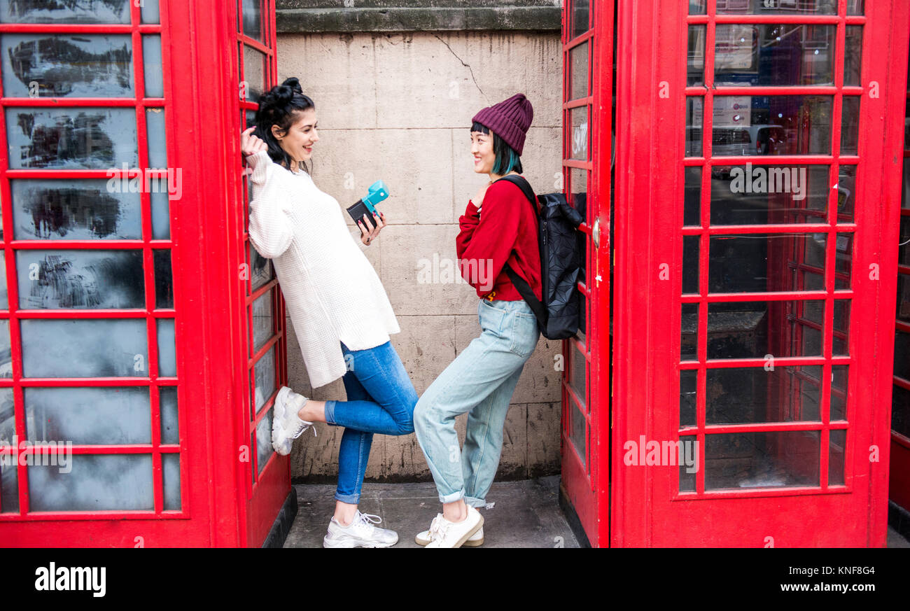Leaning phone boxes hi-res stock photography and images - Alamy