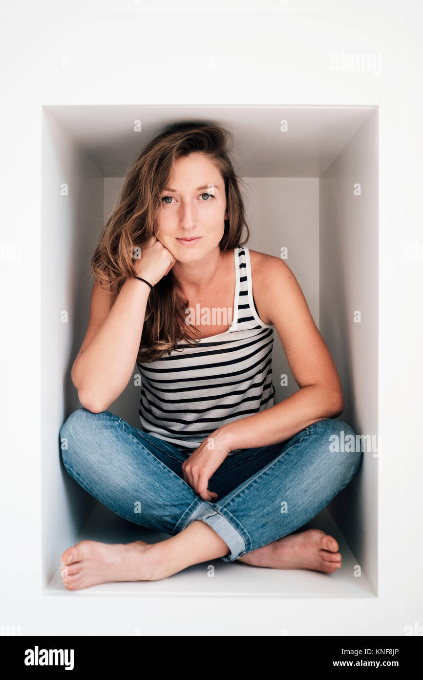 Woman trapped box hi-res stock photography and images - Alamy