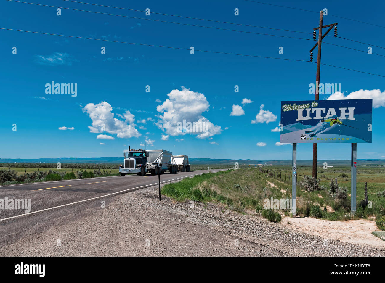 Utah, USA - June 02, 2015: Freight truck carries out an inversion ...