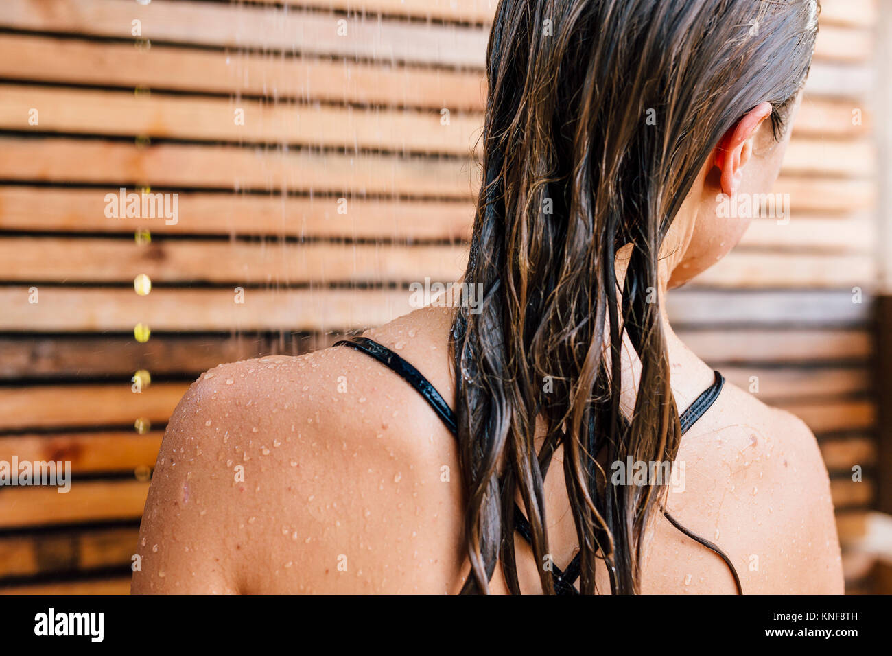 Woman Washing Hair Shower High Resolution Stock Photography and Images ...