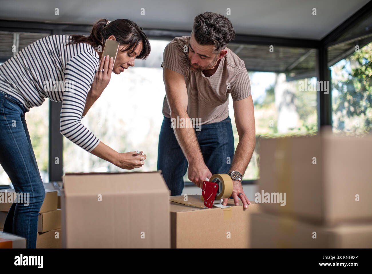Belongings boxes hi-res stock photography and images - Alamy