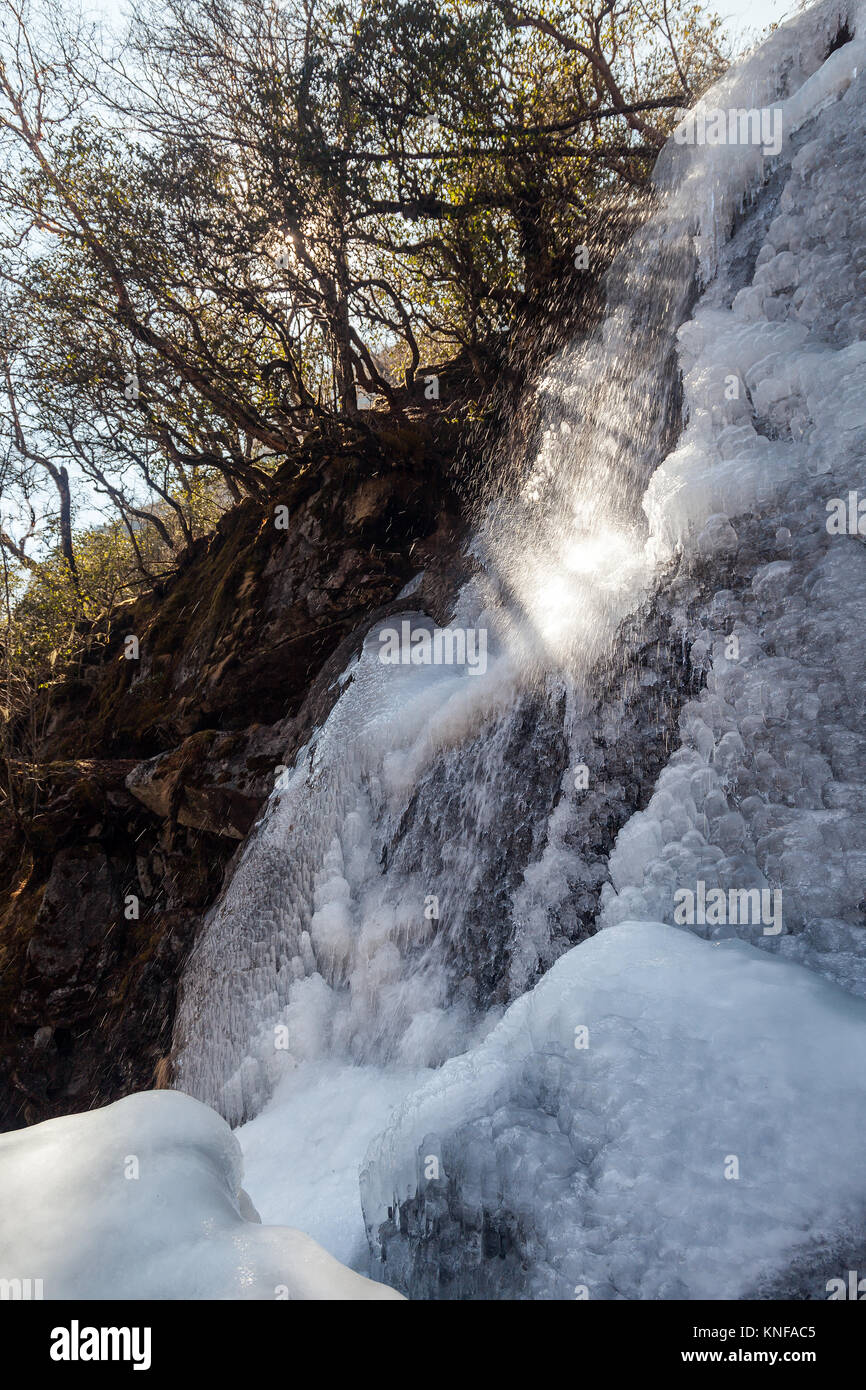 Frozen waterfall. Nature background. Ice waterfall in winter Stock ...