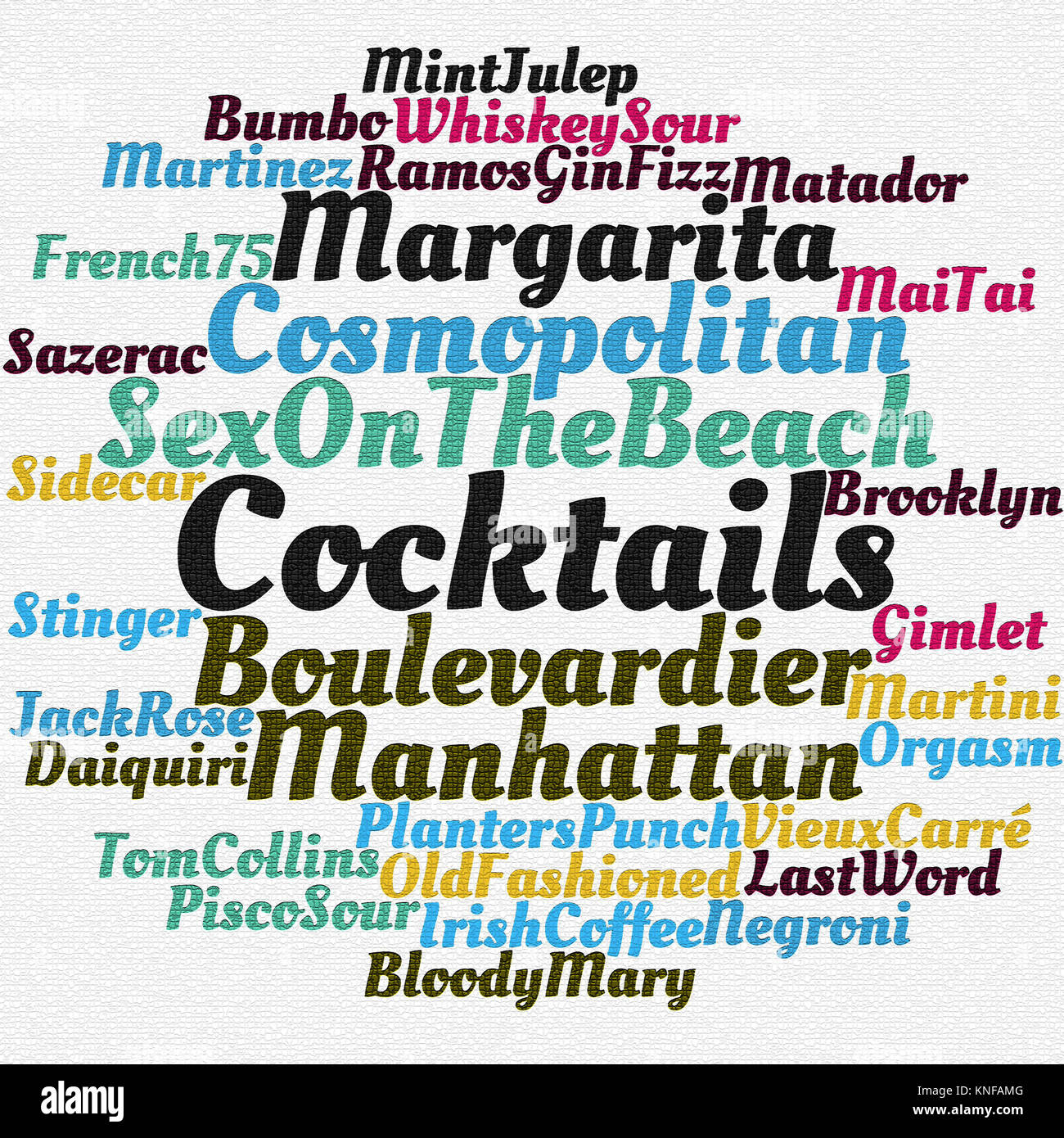 Most popular cocktails word cloud concept Stock Photo - Alamy