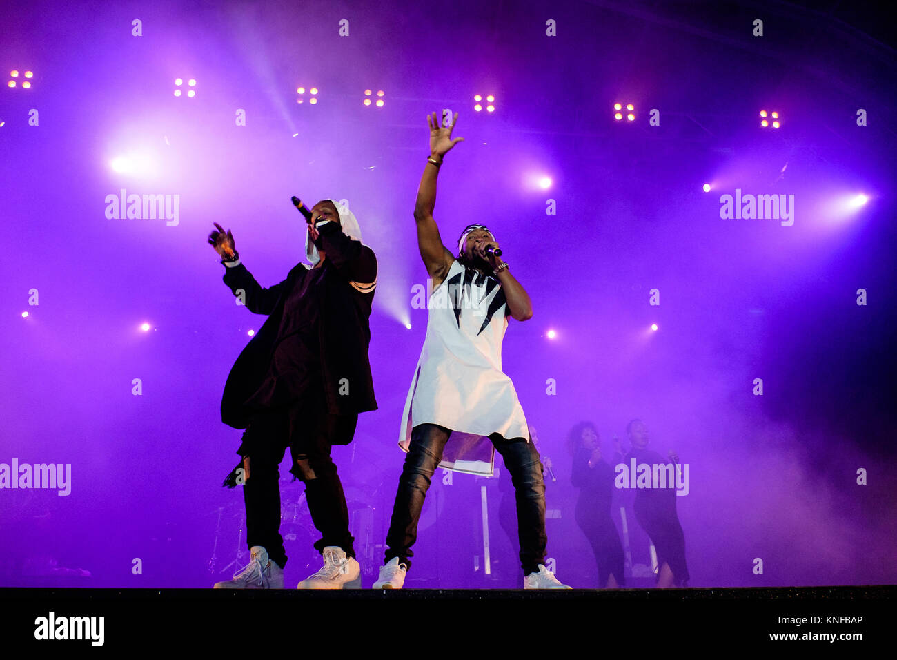 The Norwegian musical duo Madcon performs a live concert at the Swiss ...