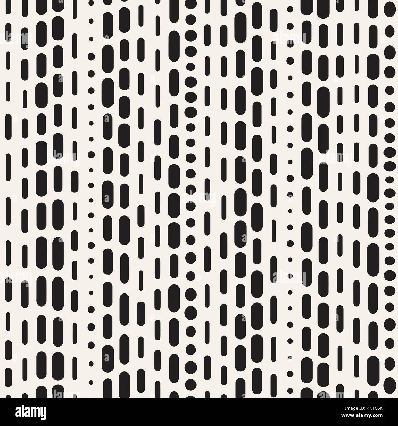 Black and White Irregular Rounded Dashed Lines Pattern. Modern Abstract ...