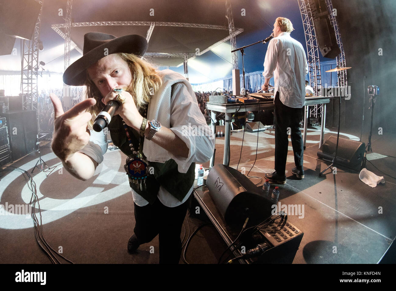 The Swedish band Movits performs a live concert at Swiss music festival ...