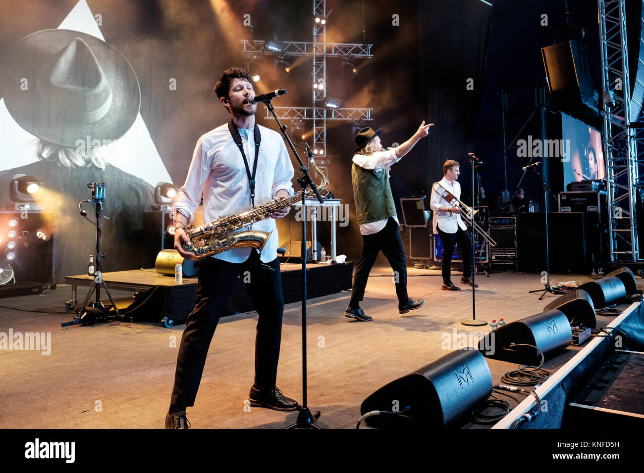 The Swedish band Movits performs a live concert at Swiss music festival ...