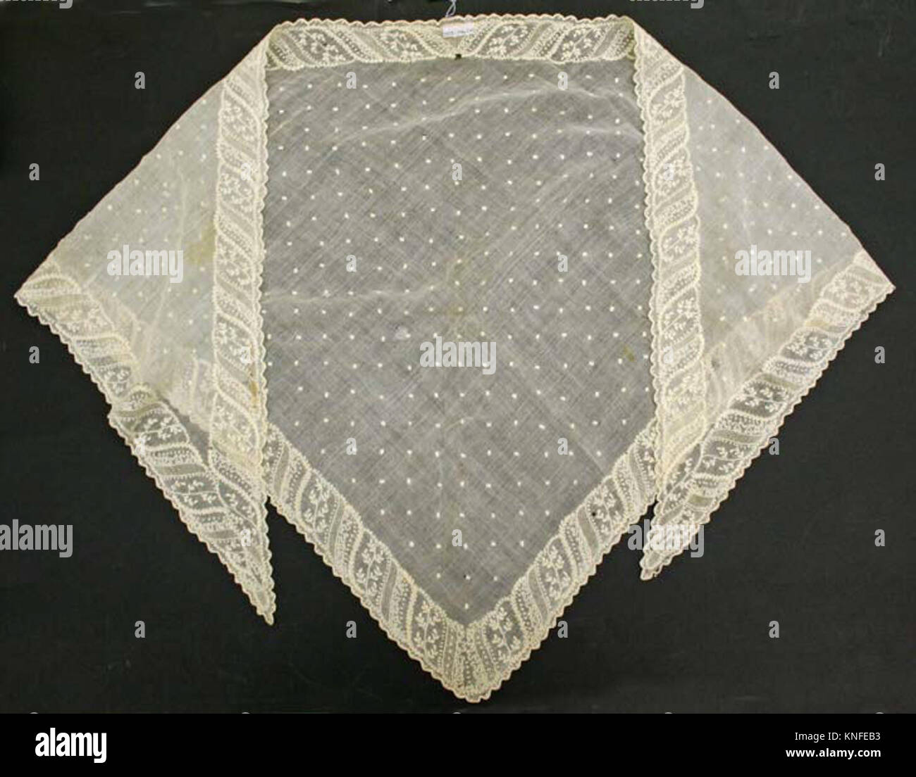 This fichu, a type of shawl worn in the 18th century, is made from ...