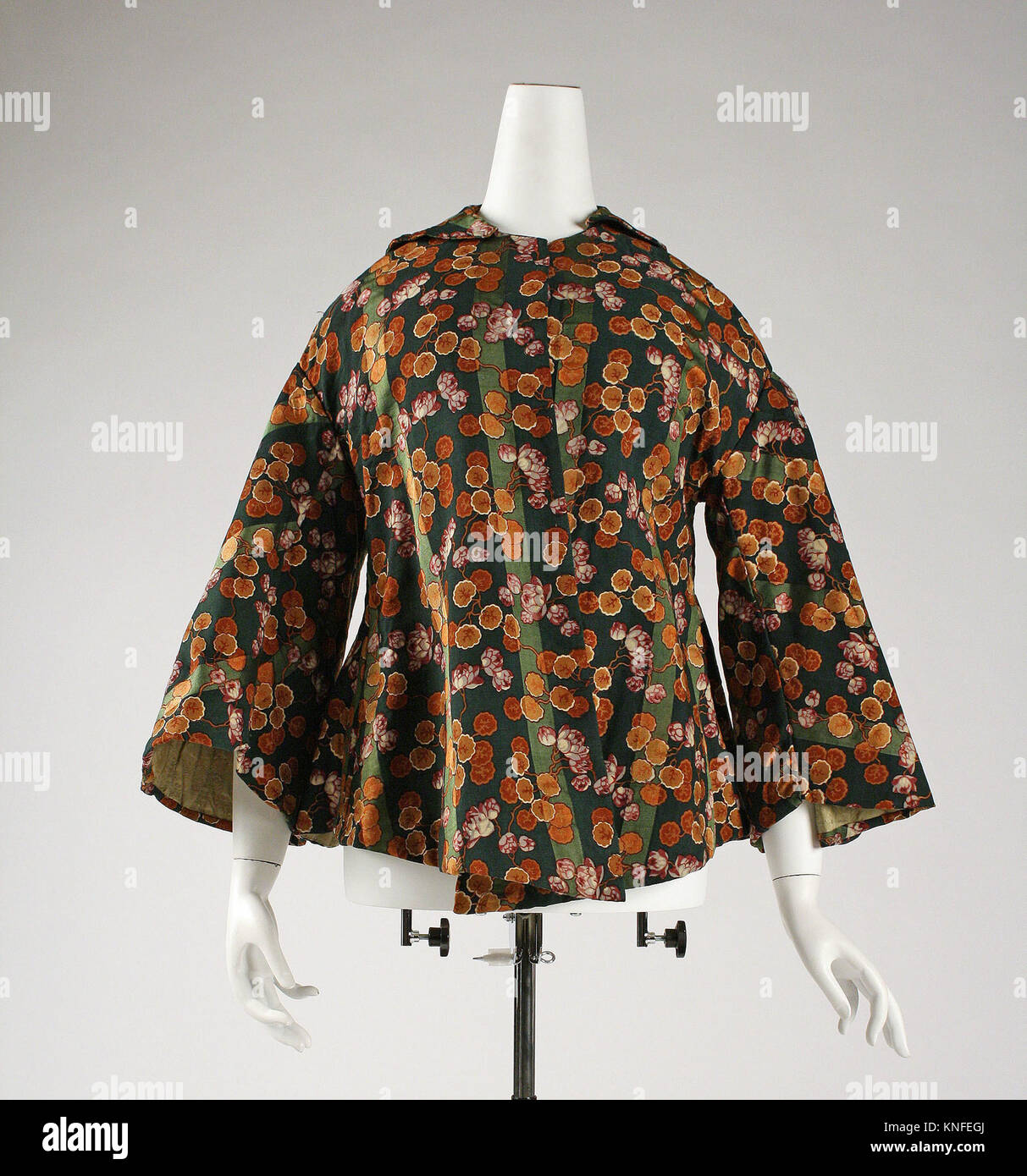 18th-century dressing jacket, featuring intricate fabric design and ...