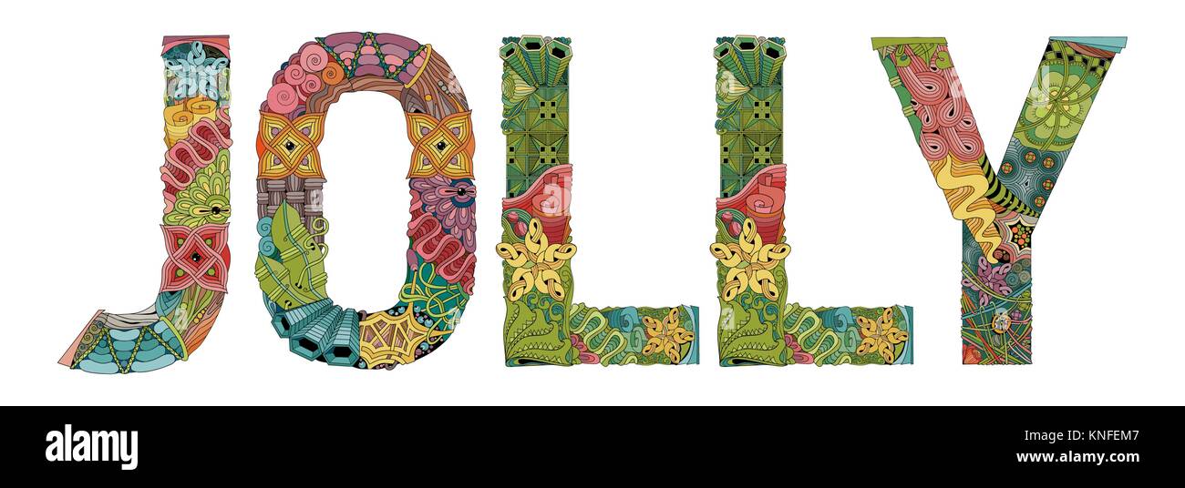 Word JOLLY. Vector decorative zentangle object Stock Vector Image & Art ...