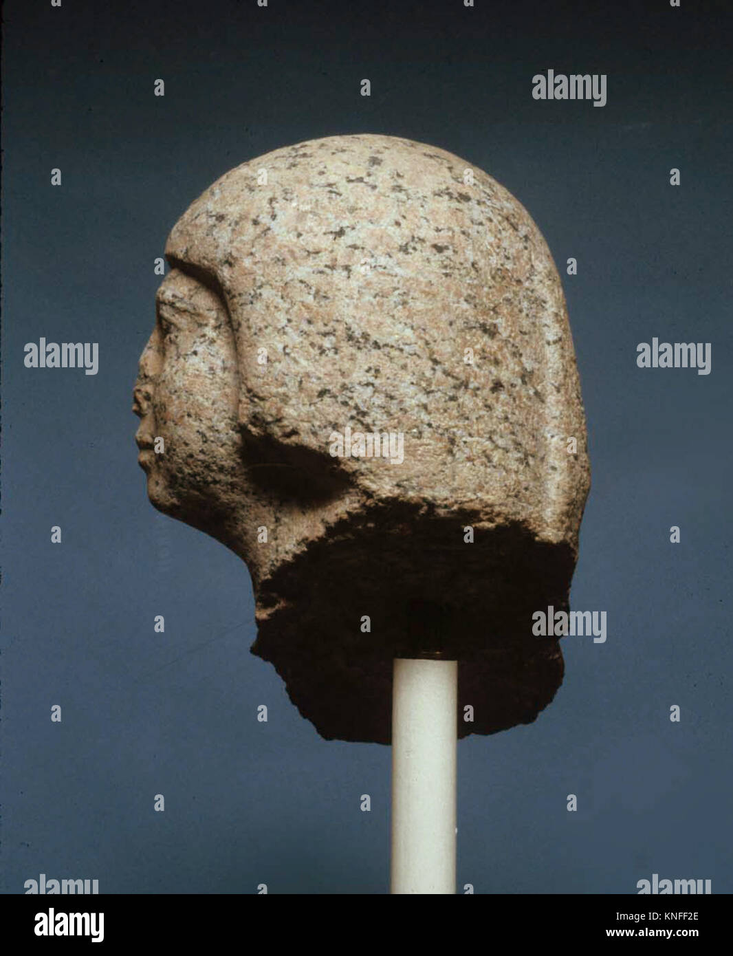 This fragmentary head of a male statue, part of the MET collection ...