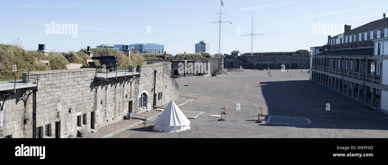 Panorama of courtyard in Halifax Citadel, Nova Scotia, Canada Stock ...