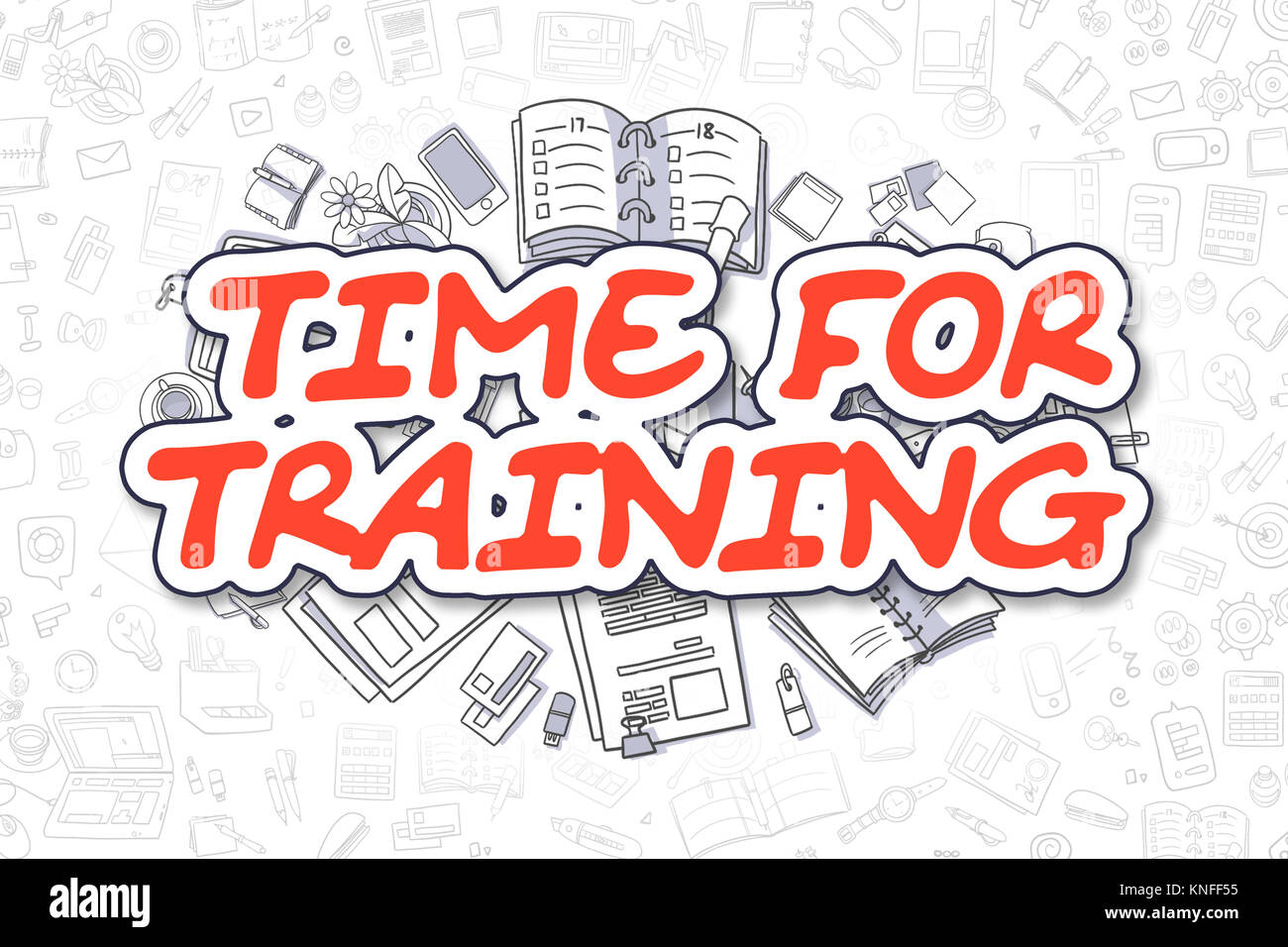 Time For Training - Doodle Red Word. Business Concept Stock Photo - Alamy