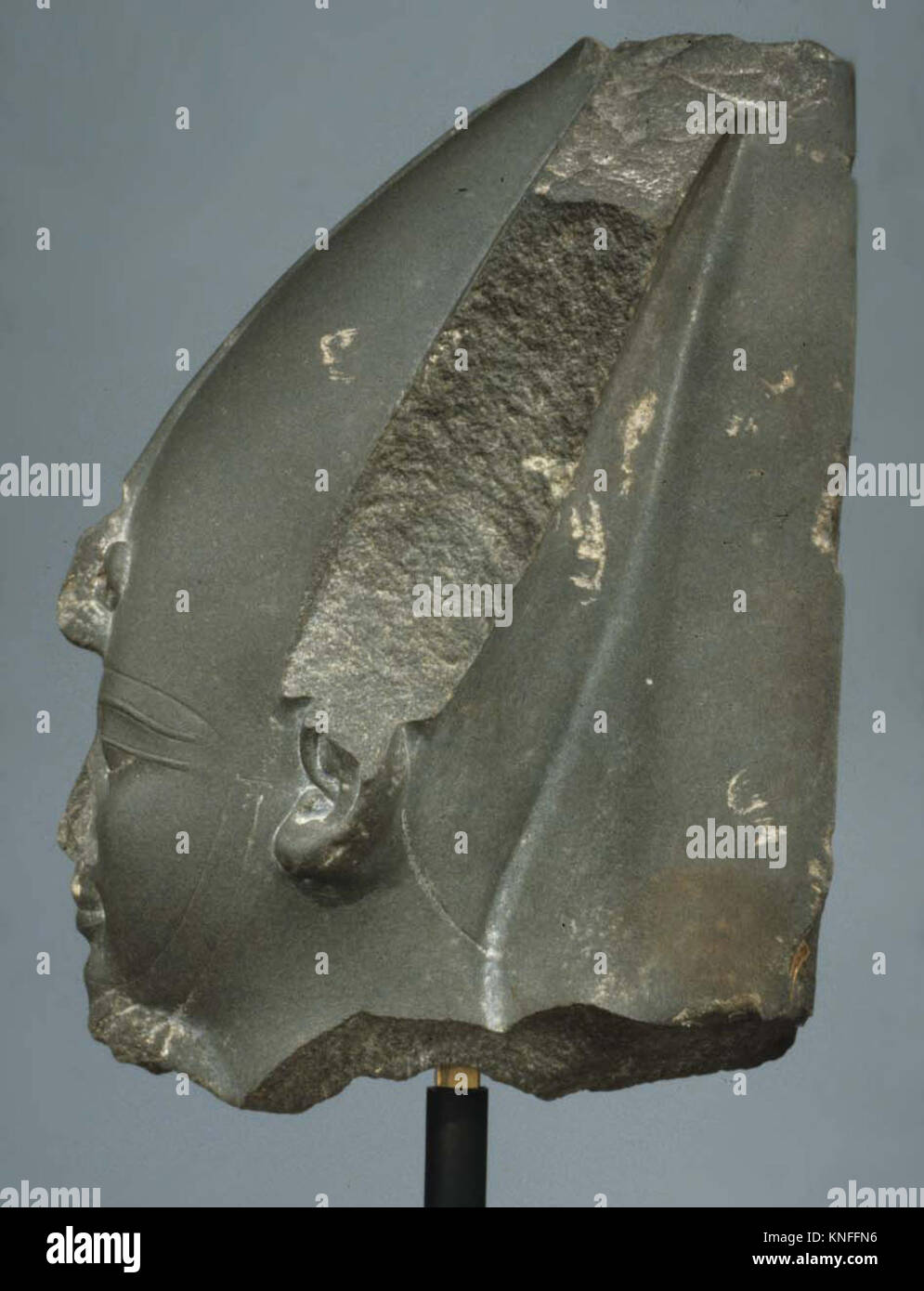 This ancient Egyptian sculpture represents the head of Osiris, a god ...