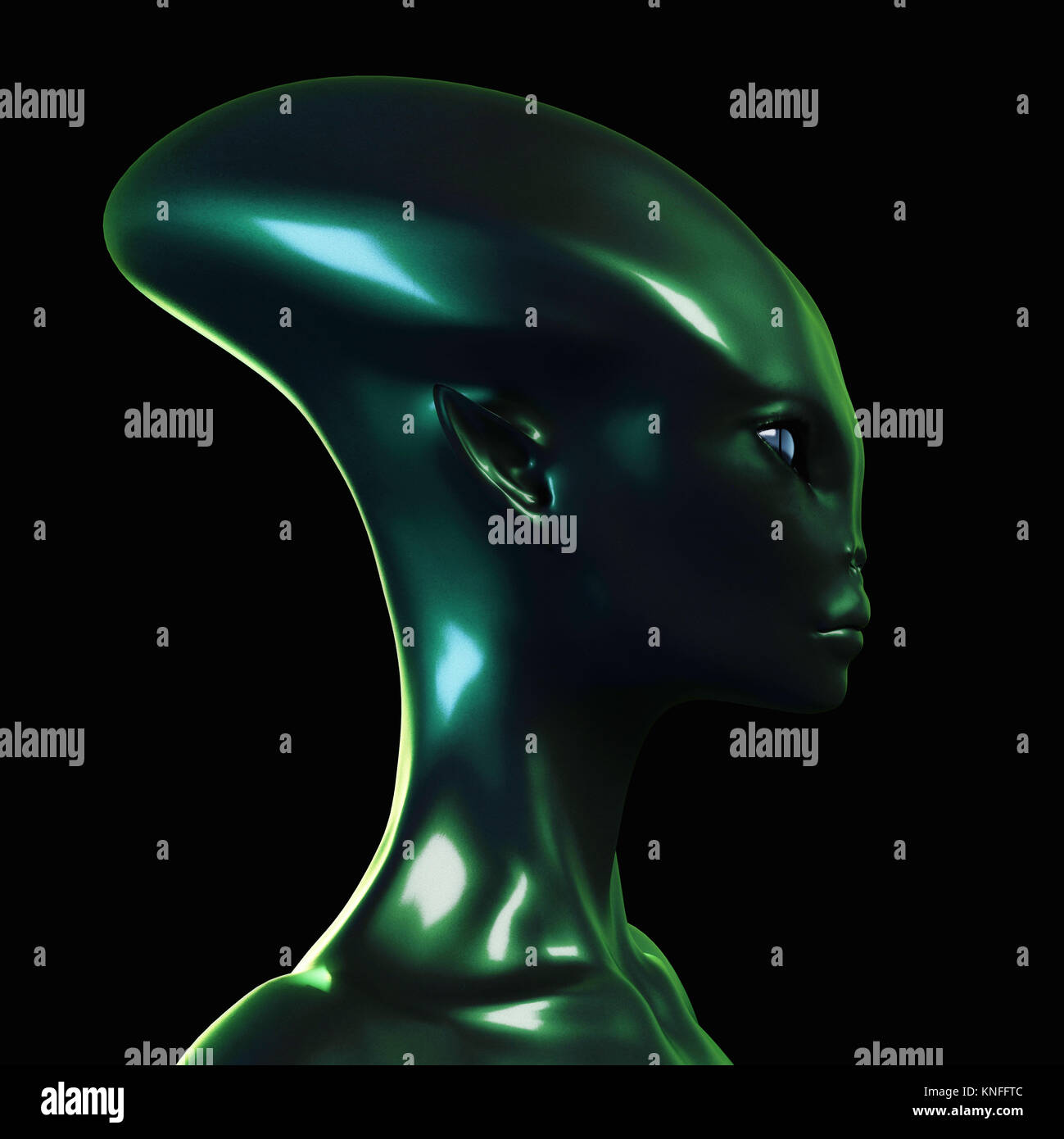 Digital 3D Illustration of an Alien Stock Photo - Alamy
