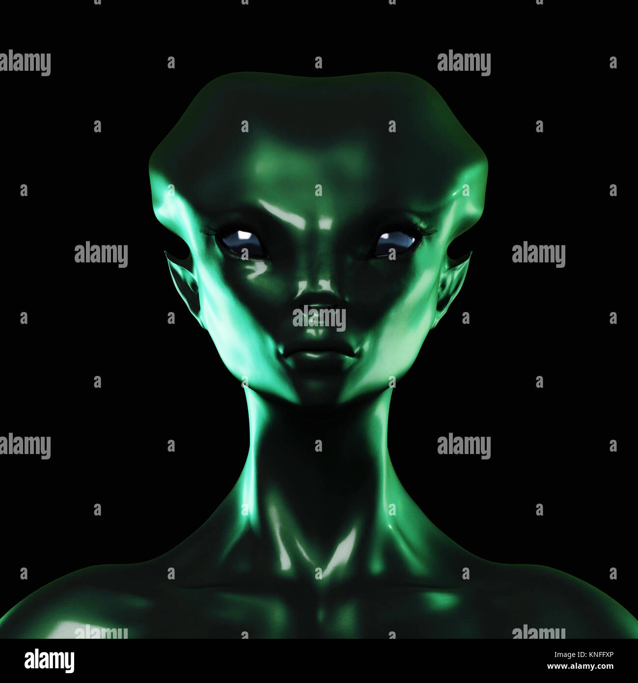 Digital 3D Illustration of an Alien Stock Photo - Alamy