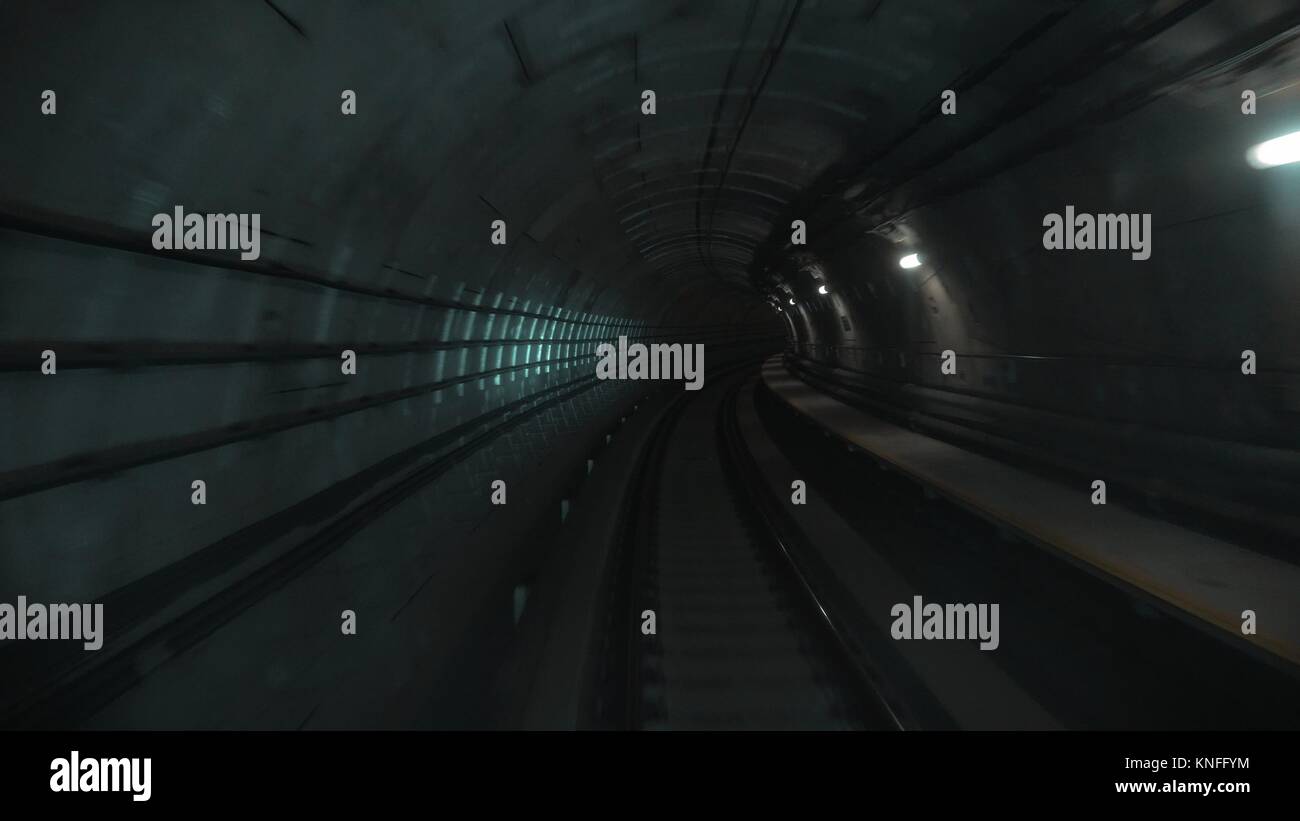 Way of fast underground train in a tunnel of the city Stock Photo - Alamy