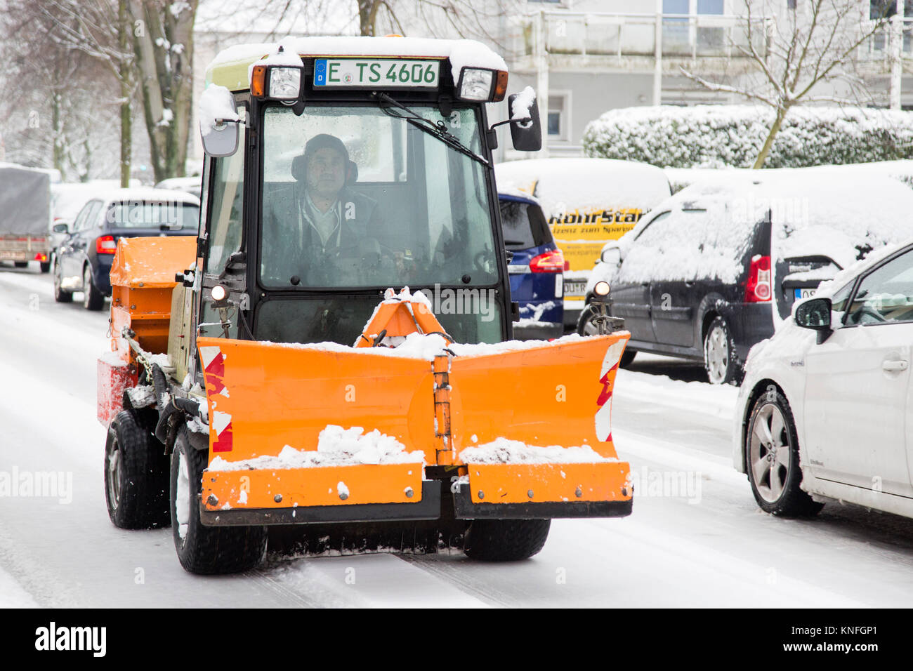 Snow plow, Mülheim an der Ruhr, Germany Stock Photo - Alamy