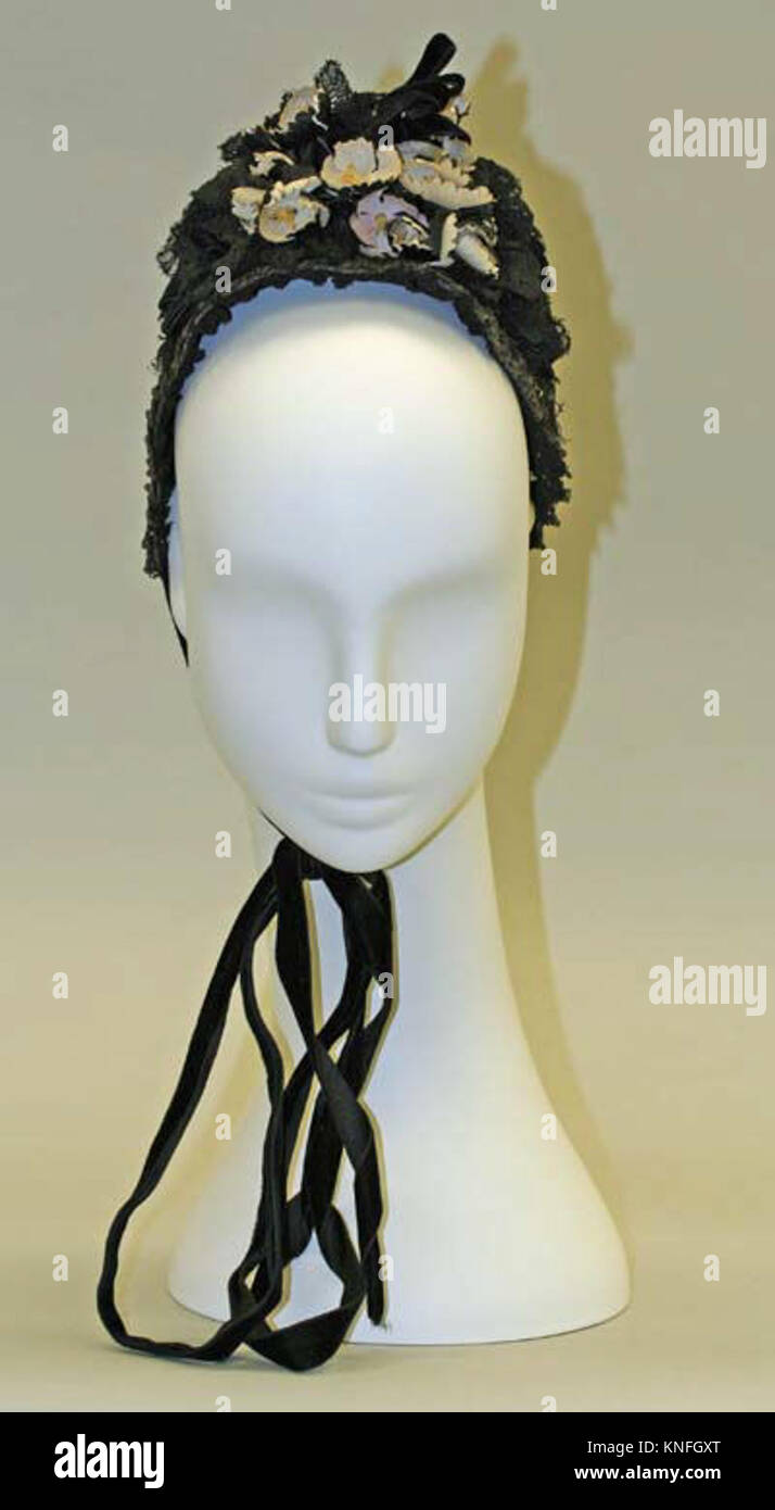 This bonnet from the 18th century is made of delicate materials such as ...