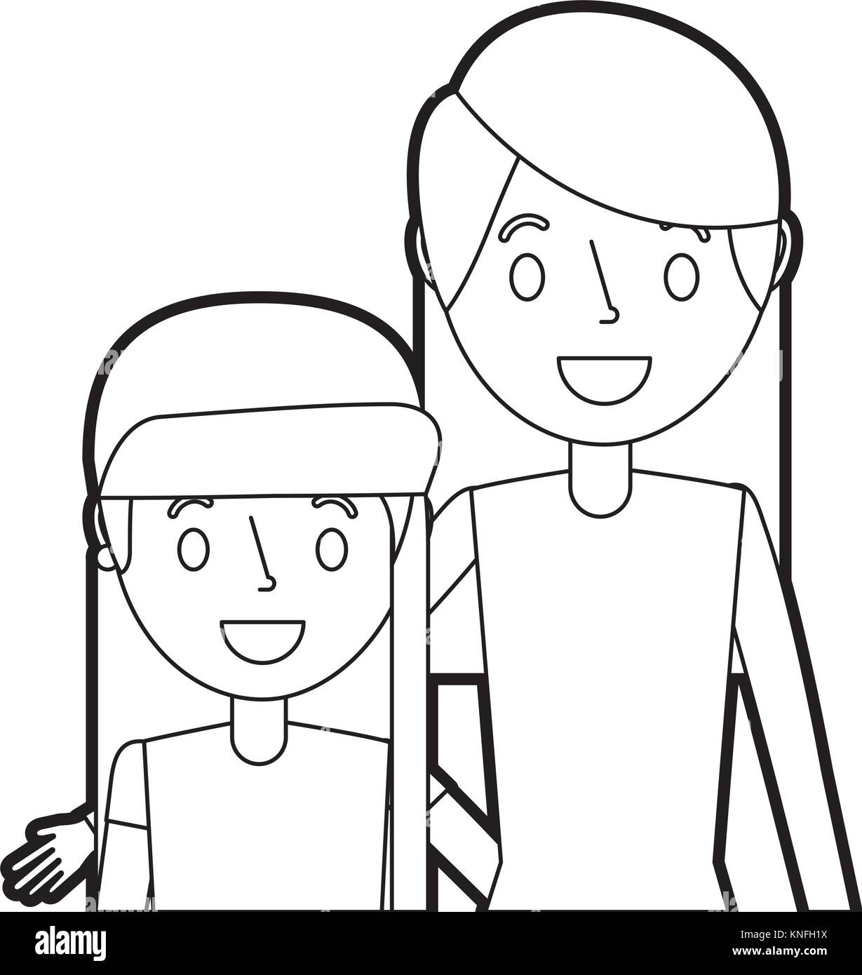 cute mom embracing her teen daughter Stock Vector Image & Art - Alamy