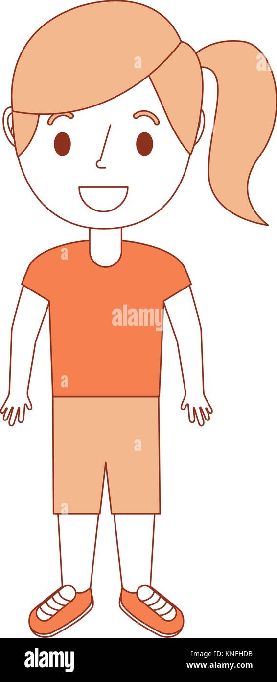 young girl kid character standing cartoon Stock Vector Image & Art - Alamy