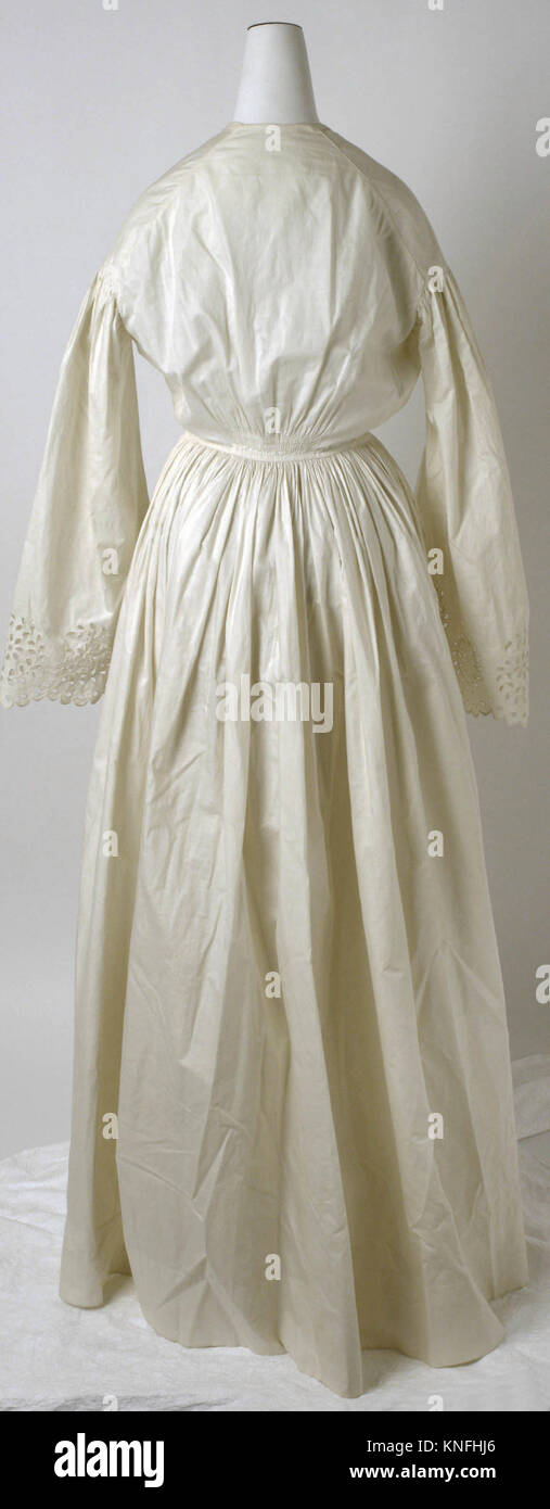 This dressing gown is an elegant example of period clothing, showcasing ...