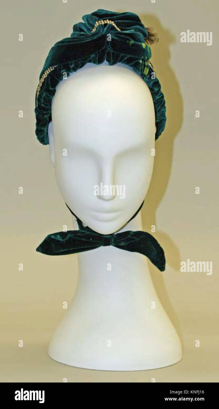 This bonnet, from the 18th or 19th century, is women’s headwear made ...