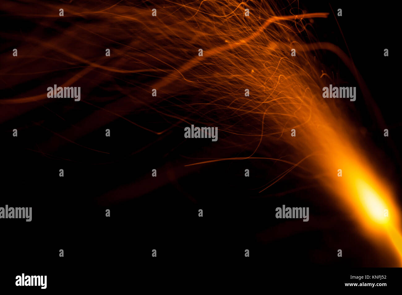 Burning fuse with sparks isolated on black background Stock Photo - Alamy