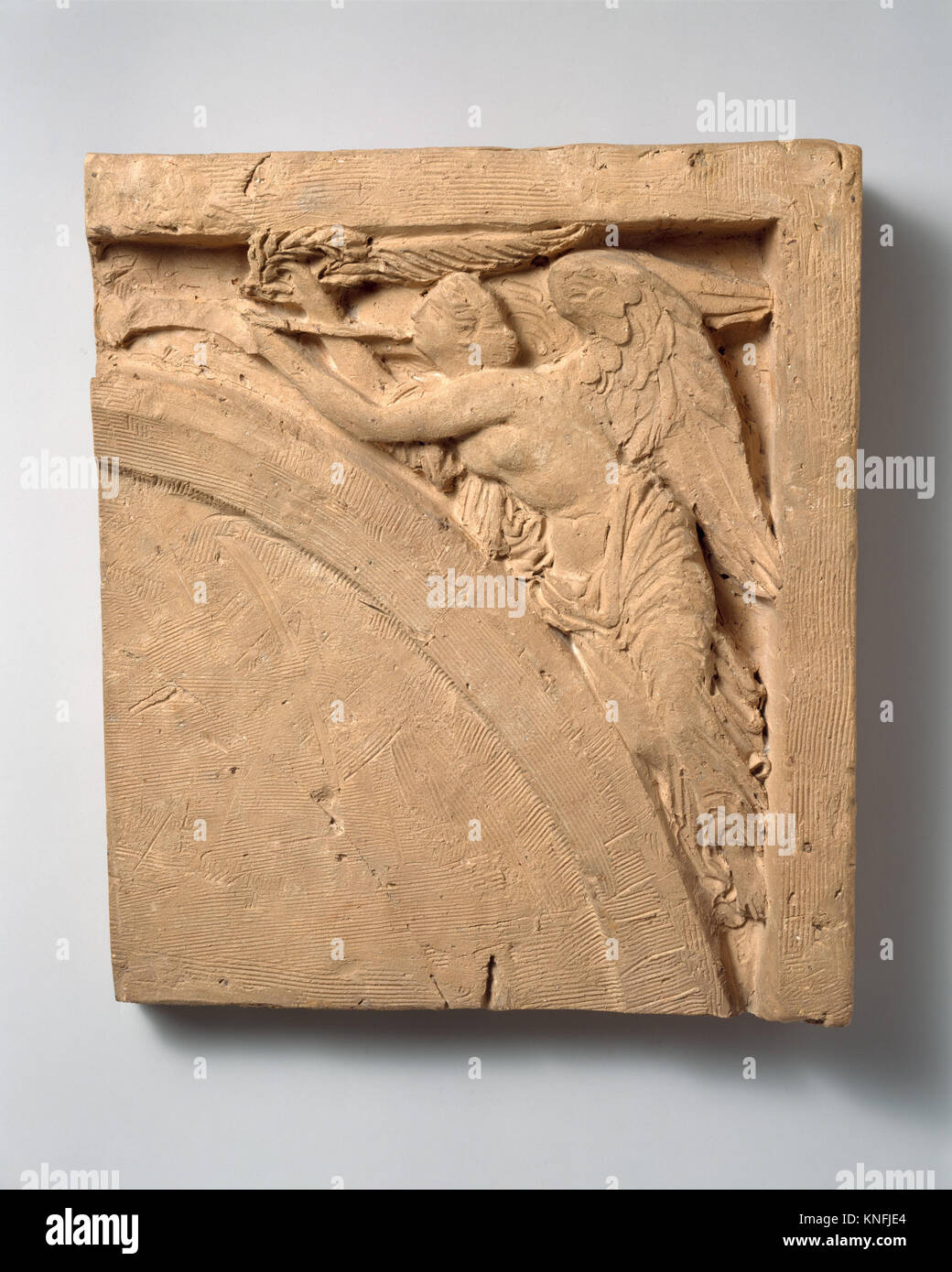 This sculpture, titled 'Fame,' is one of a pair in the MET collection ...