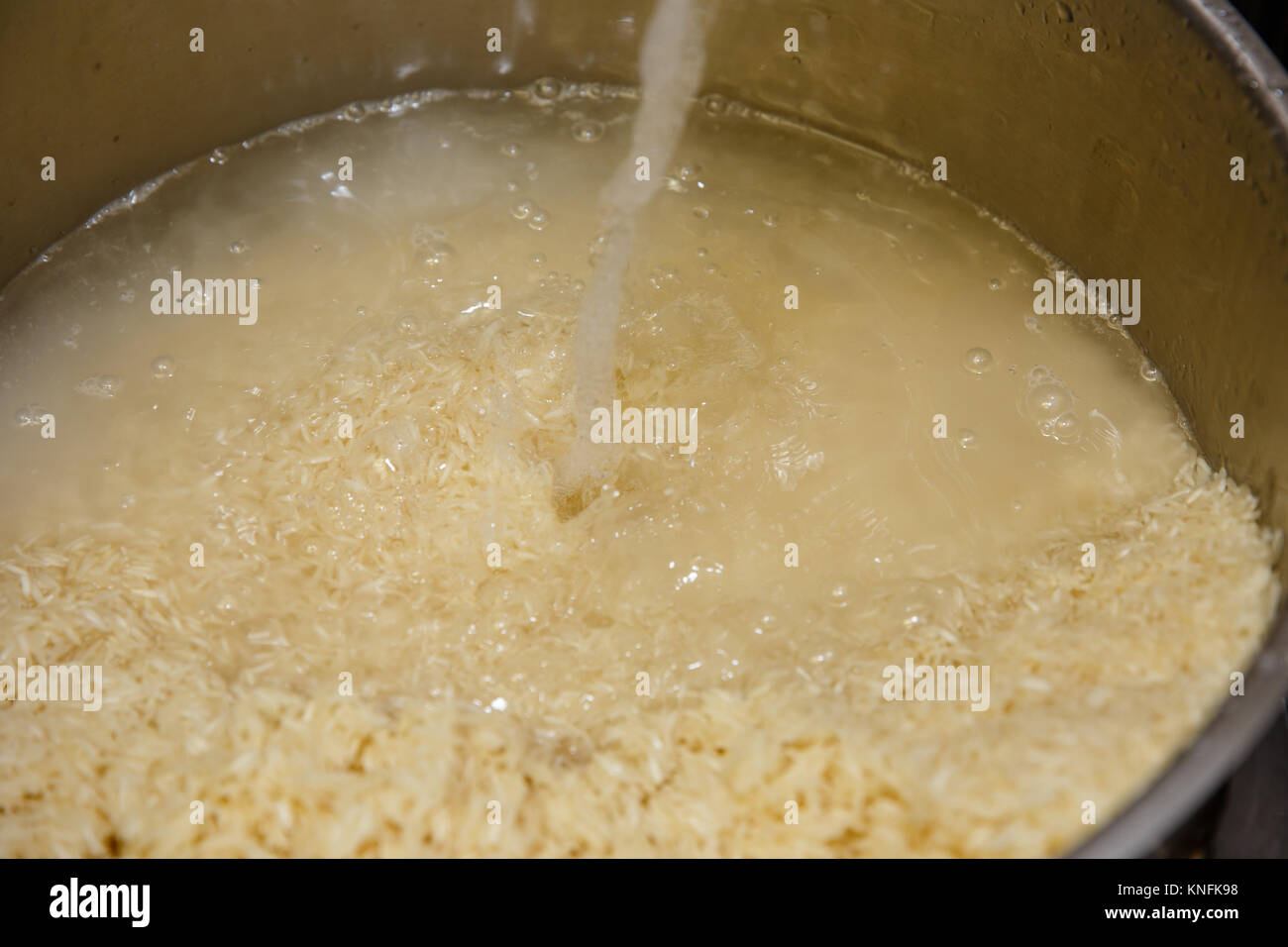 Food Preparation. Washing Rice Stock Photo - Alamy