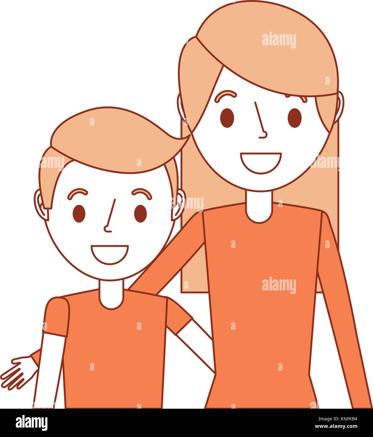 Portrait Mom Embracing Her Son Stock Vector Image And Art Alamy