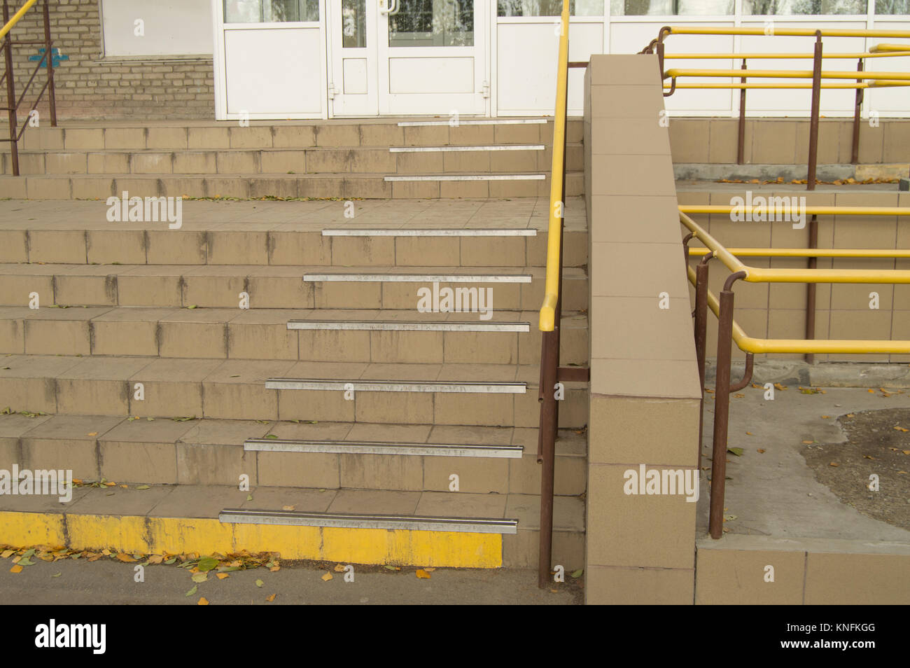Ramp way for the movement of wheelchair users at the entrance to the ...