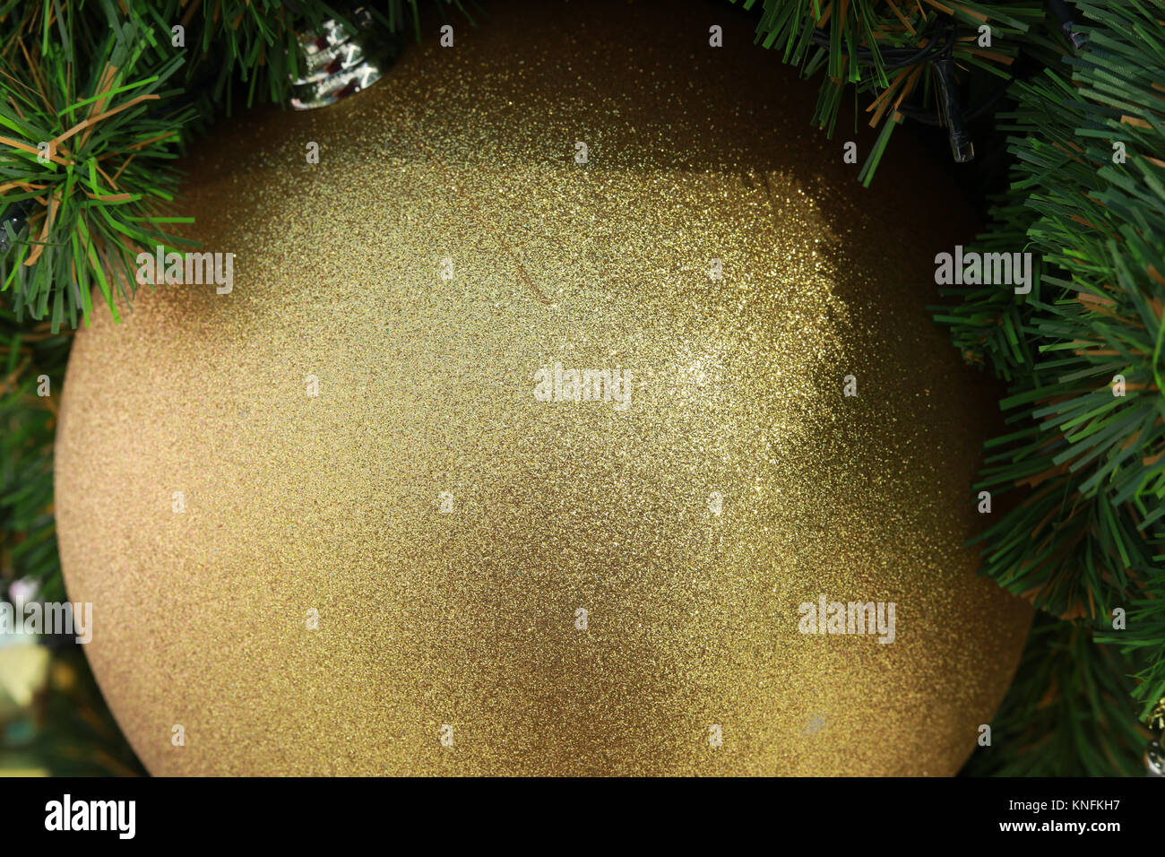 Close up of Christmas balls texture on tree branch. christmas tree ...