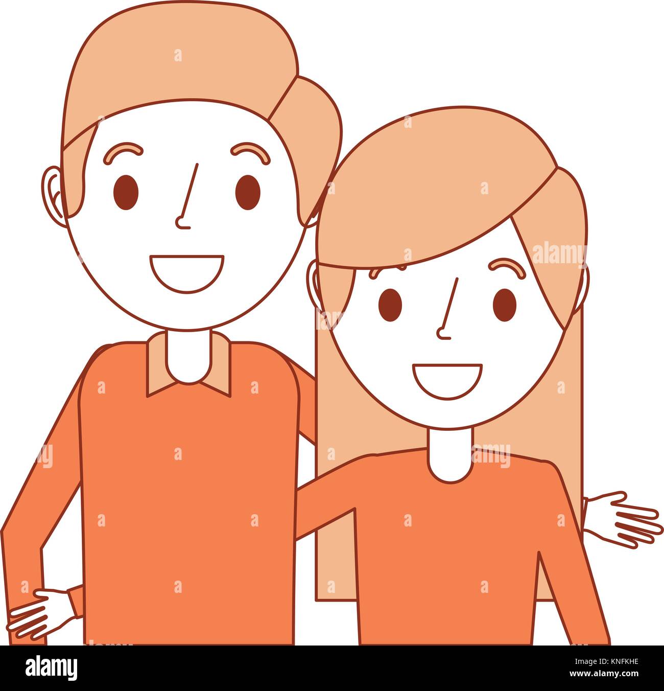 cute couple parents embracing portrait Stock Vector Image & Art - Alamy