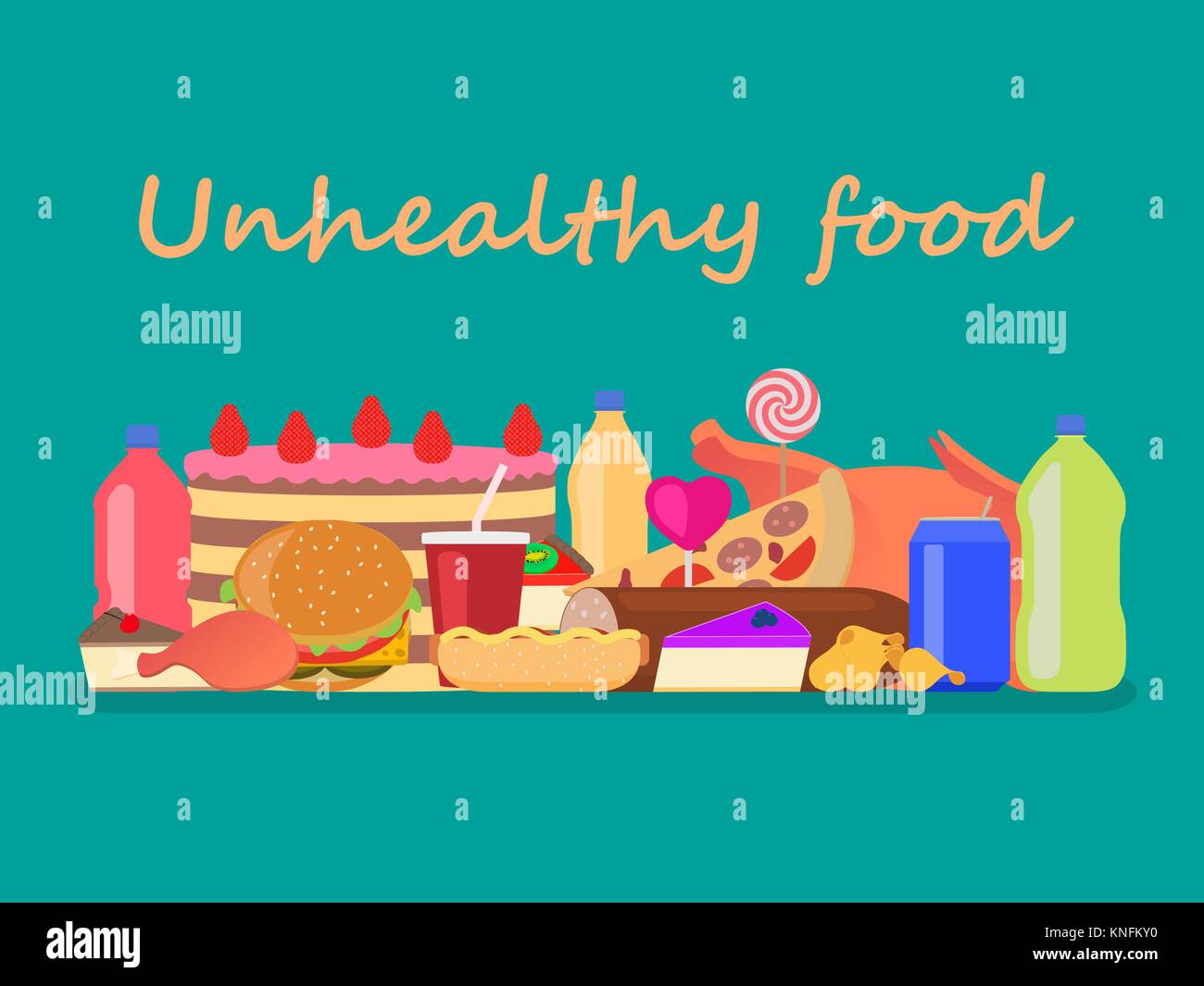 Vector heap colorful harmful unhealthy fast food Stock Vector Image ...